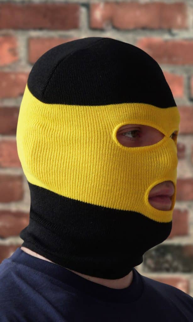 Balaclava ClassicBlack/Yellow/Black - PGwear Ultras Sportswear