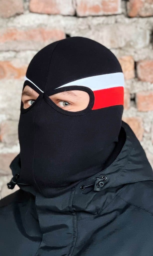 Balaclava Stripe White/Red - PGwear Ultras Sportswear