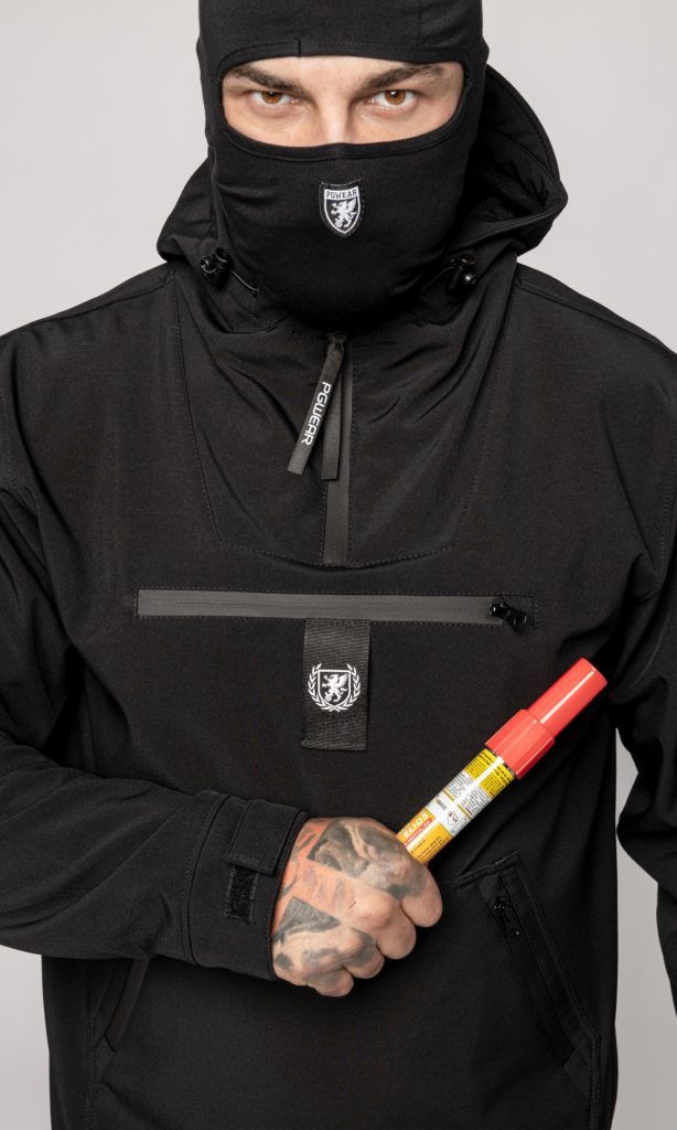 Full Face Softshell Jacket “Bastion” Black - PGwear Ultras Sportswear
