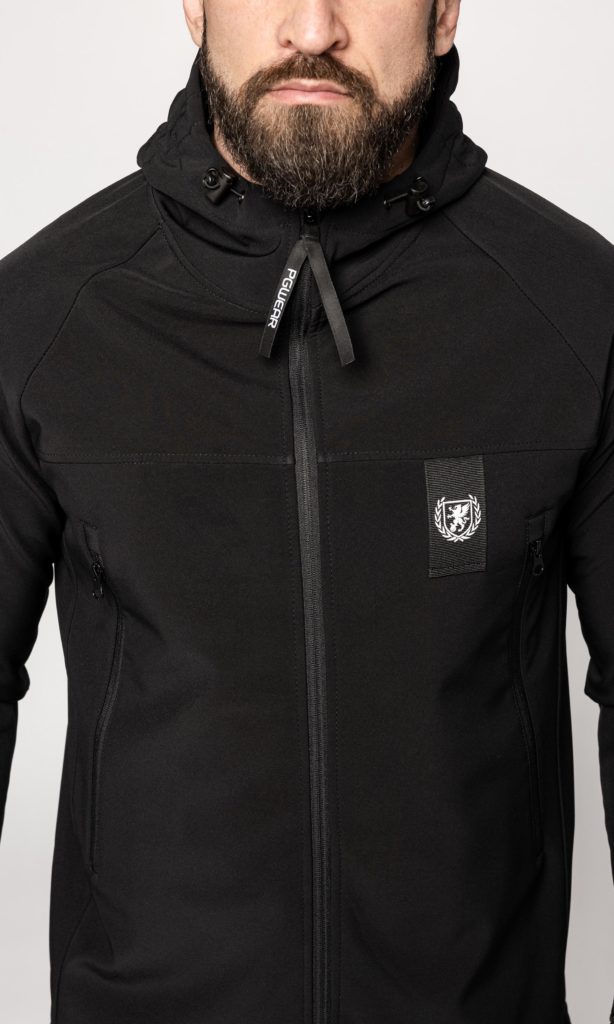 Full Face Softshell Jacket "Phantom" Black - PGwear Ultras Sportswear