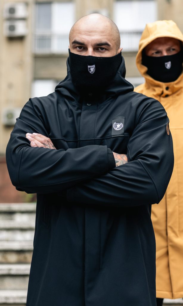 Mask Softshell Jacket Parka "Harbour" Black - PGwear Ultras Sportswear